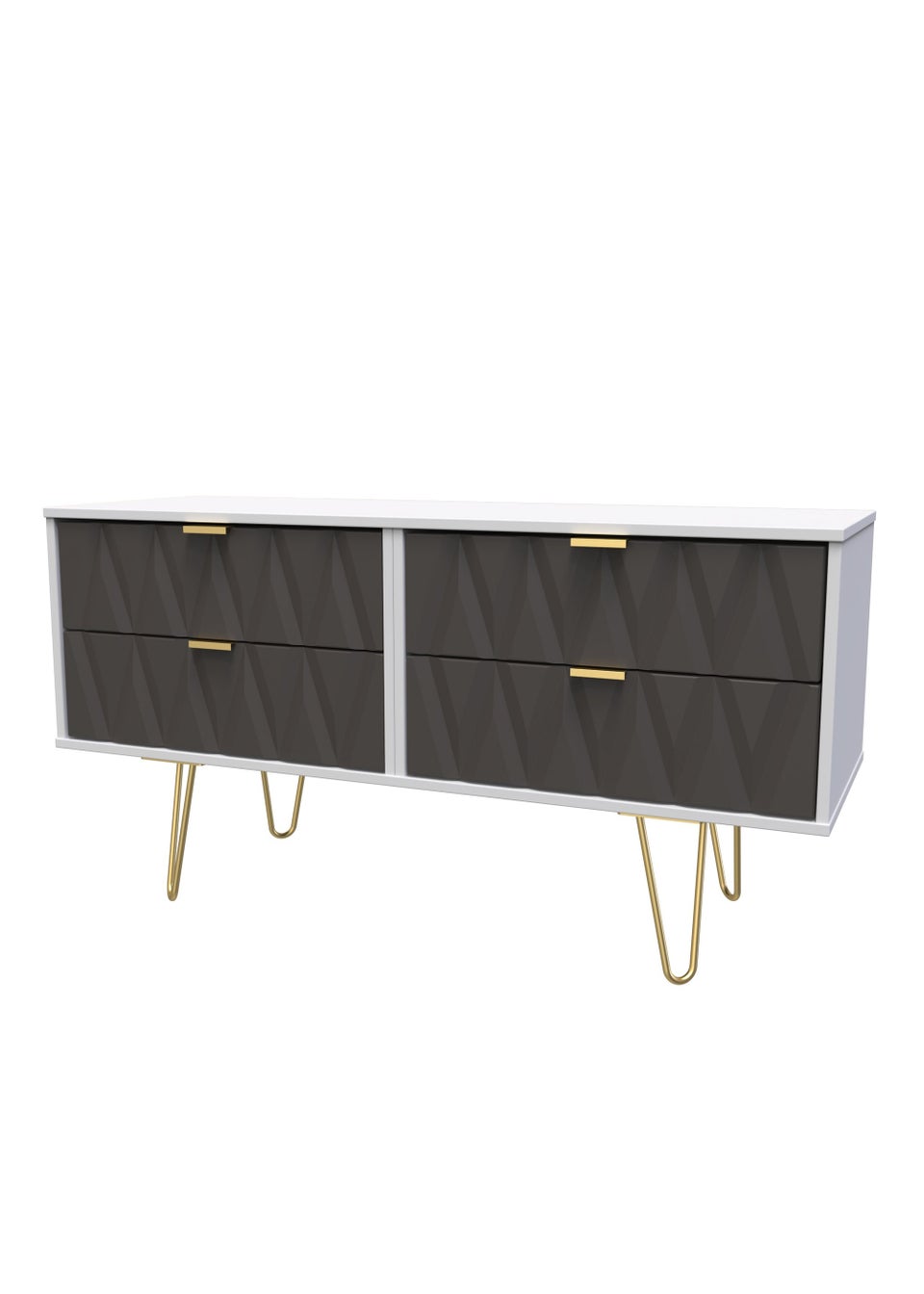 Swift Prism 4 Drawer End of Bed Chest (50.5cm x 112cm x 41.5cm) - Matalan