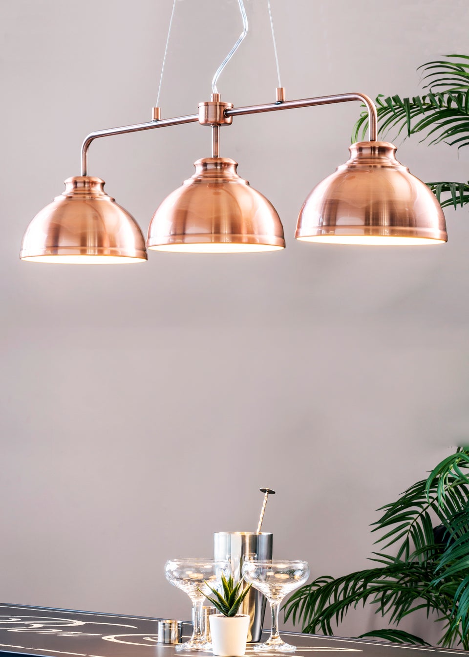 lnlight Brook 3 Light Ceiling Pendant Bar (100cm x 80cm x 20cm) - Matalan