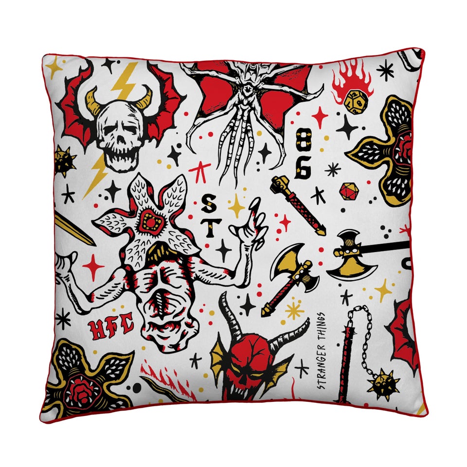 Stranger Things Hellfire Square Cushion (40cm x 40cm) - Matalan
