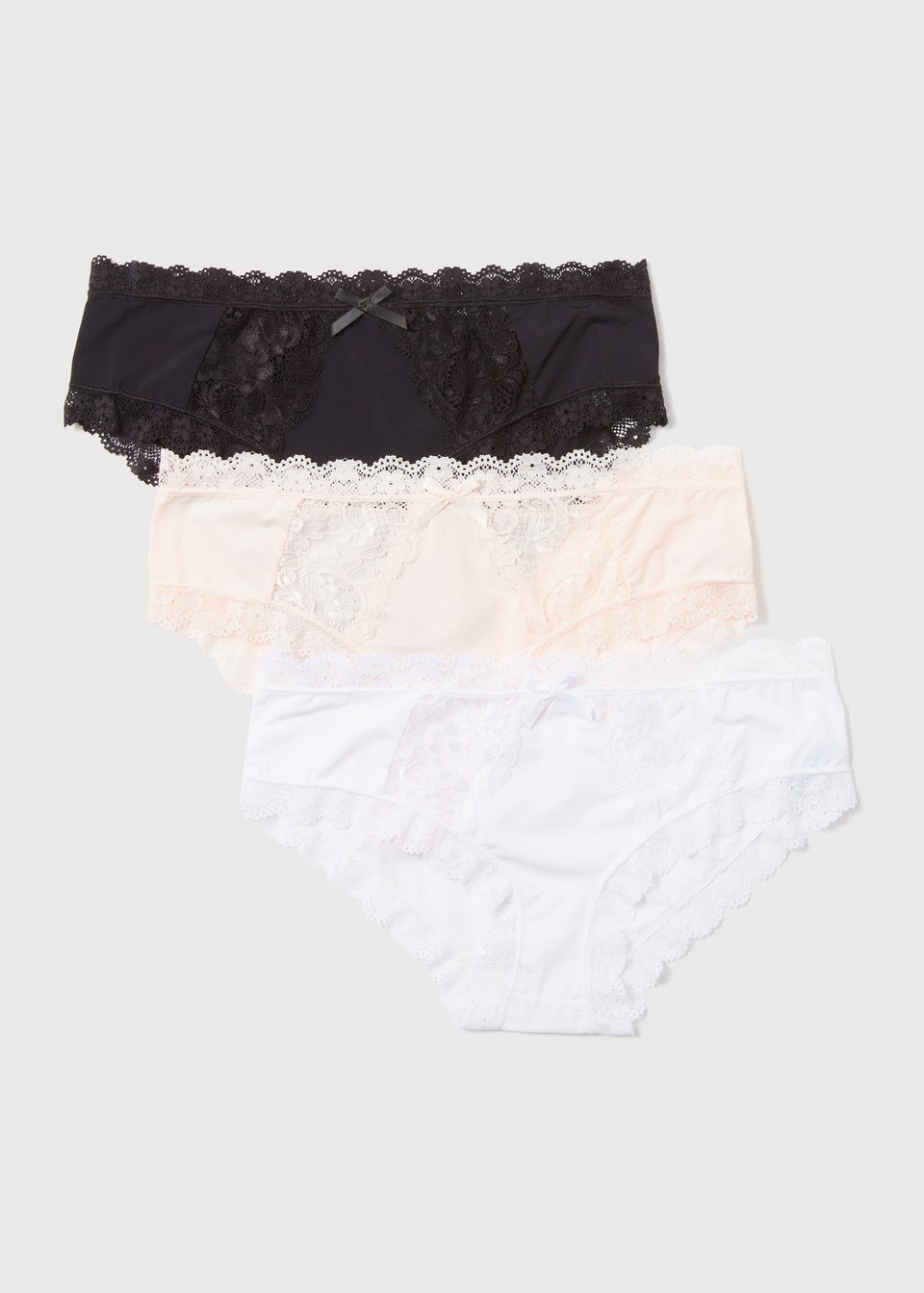3 Pack Lace Side Short Knickers - Matalan