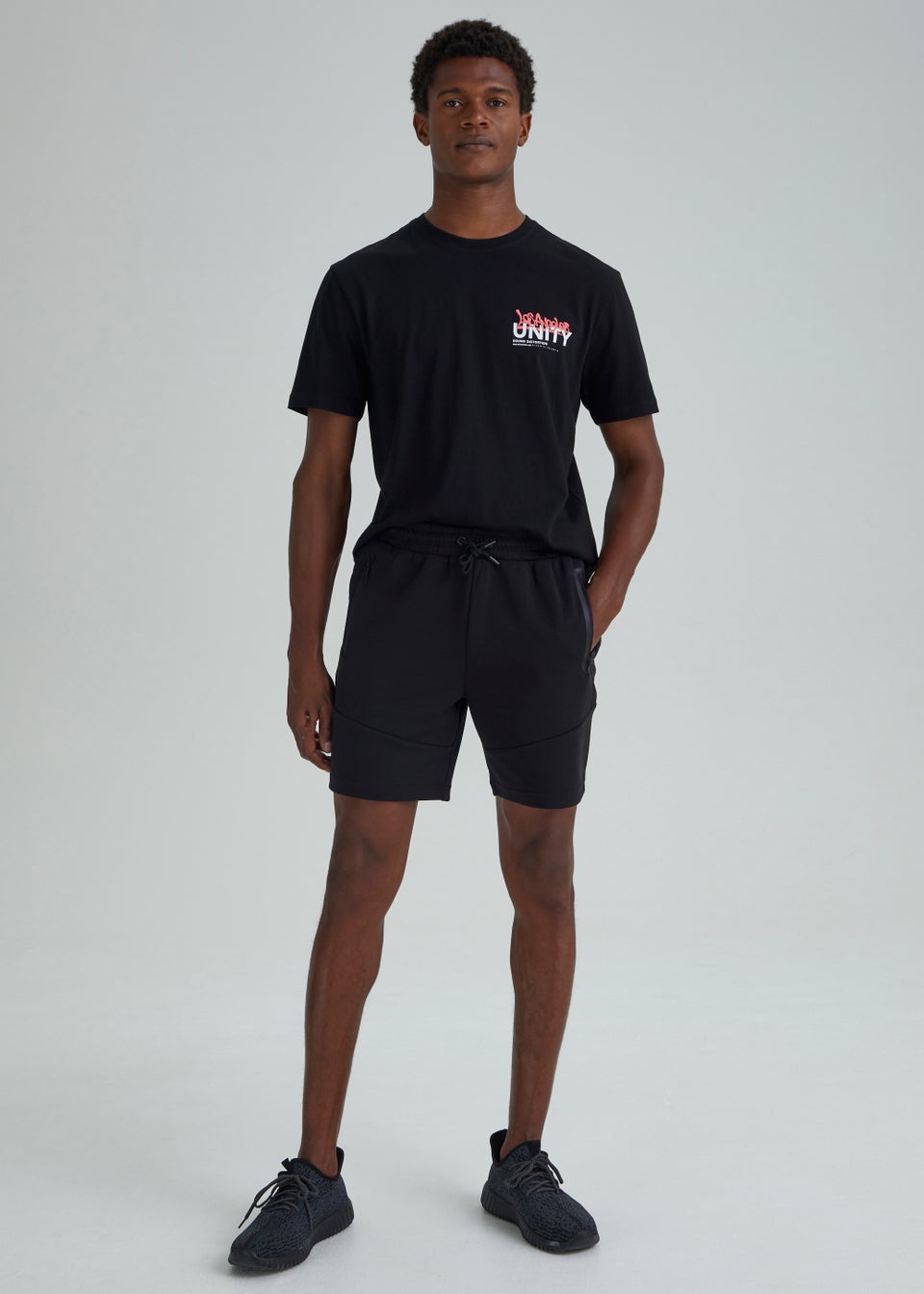 US Athletic Black Jogger Shorts - Matalan