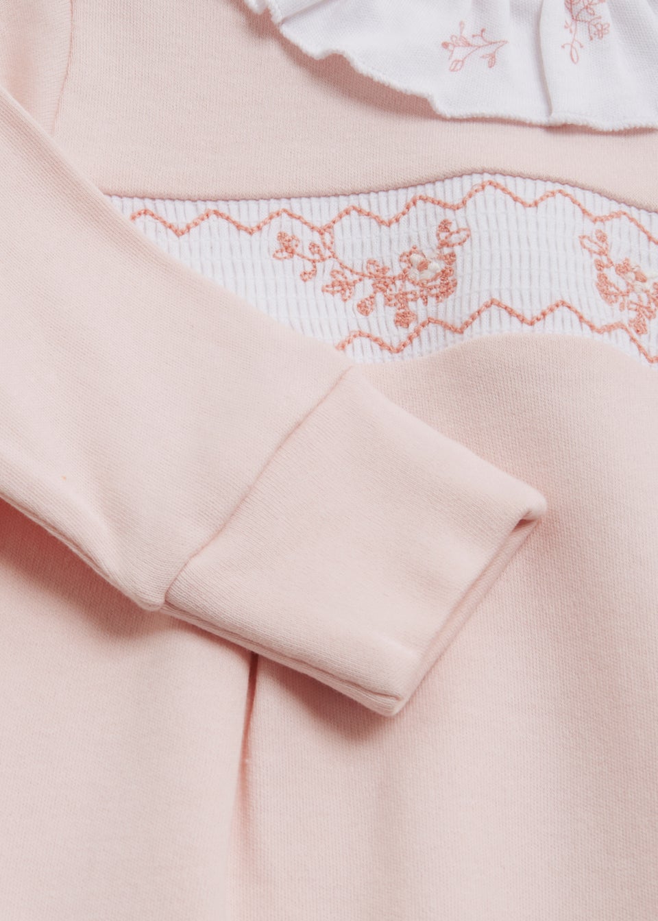 Girls Pink Smock Sleepsuit (Tiny Baby-12mths) - Matalan