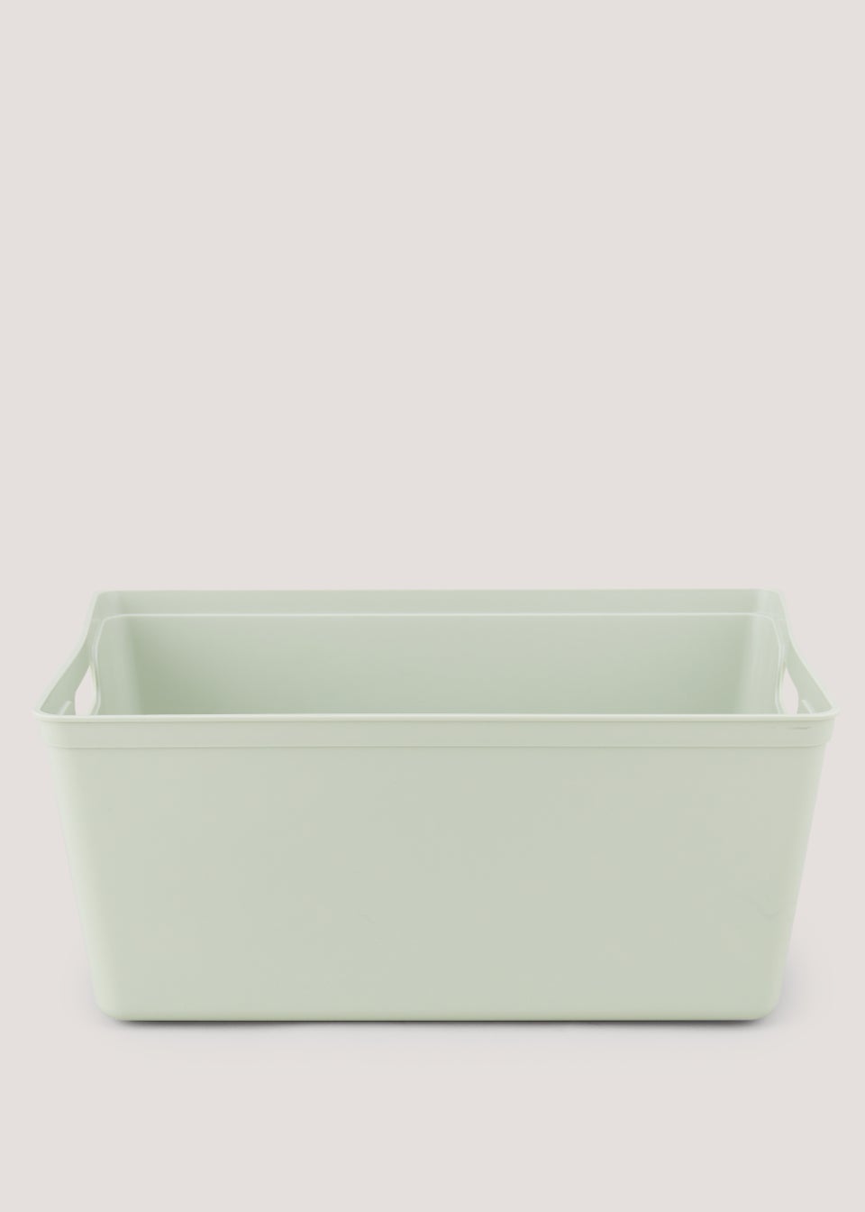 Green Large Plastic Storage Tray (33.5cm x 26cm x 15cm) - Matalan