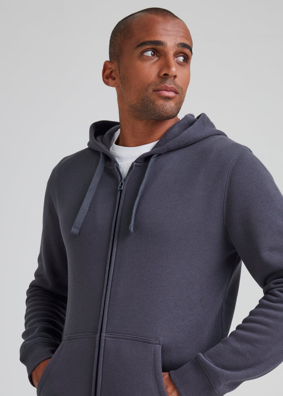 Graphite Zip Up Hoodie - Matalan