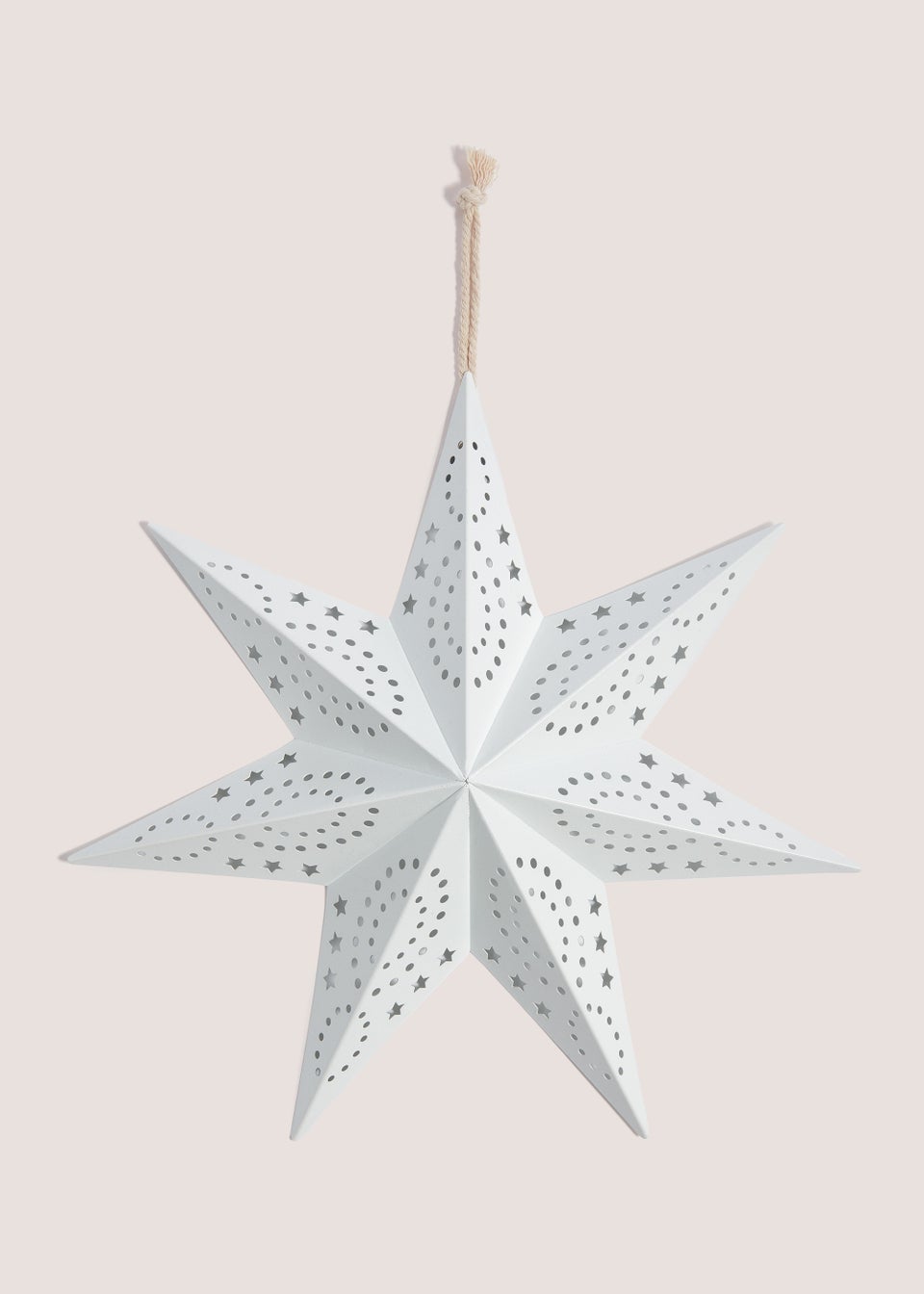 White Metal Small Christmas Hanging Star (24cm x 30cm) - Matalan