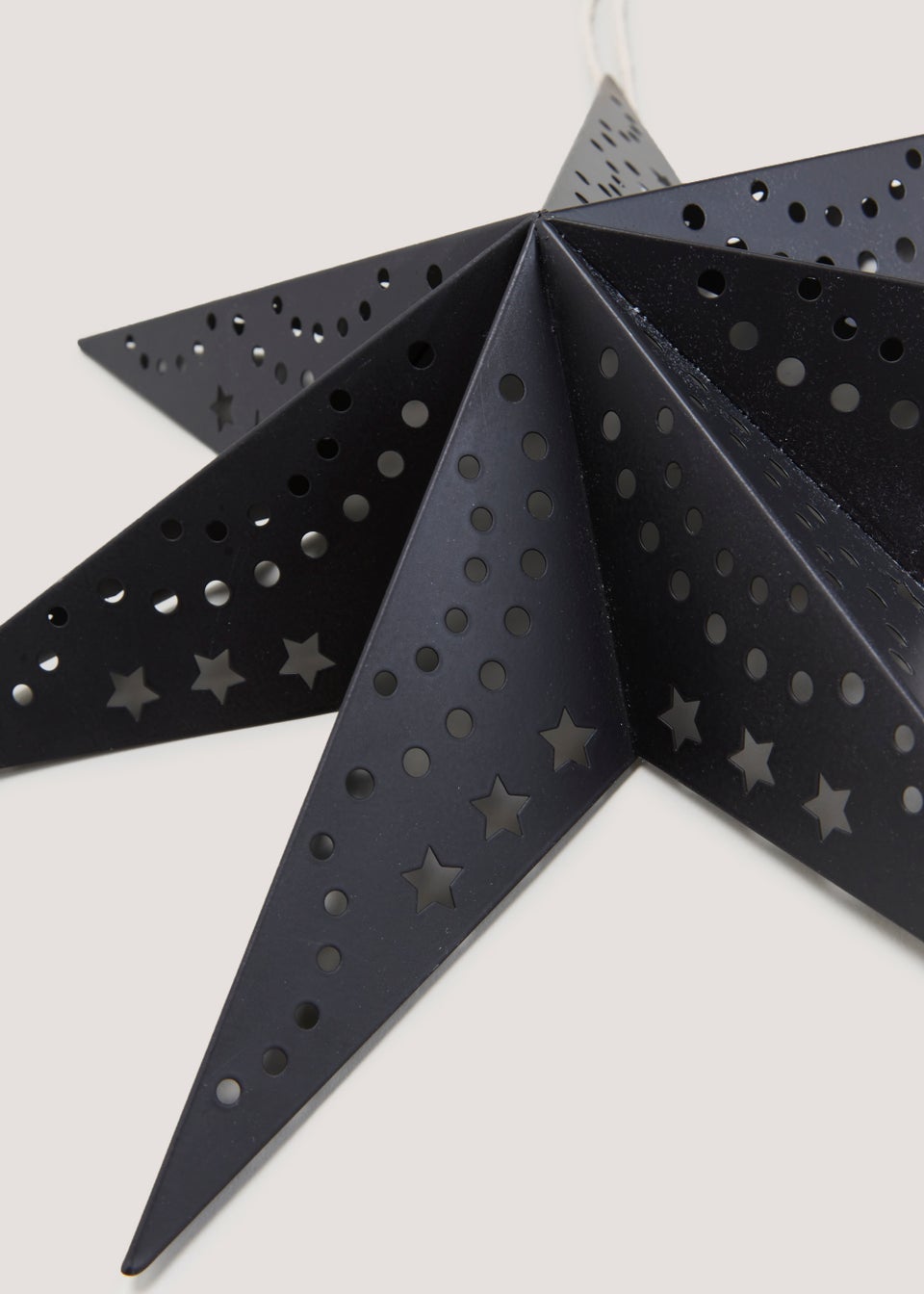 Black Metal Medium Christmas Hanging Star (20cm x 40cm x 40cm) - Matalan