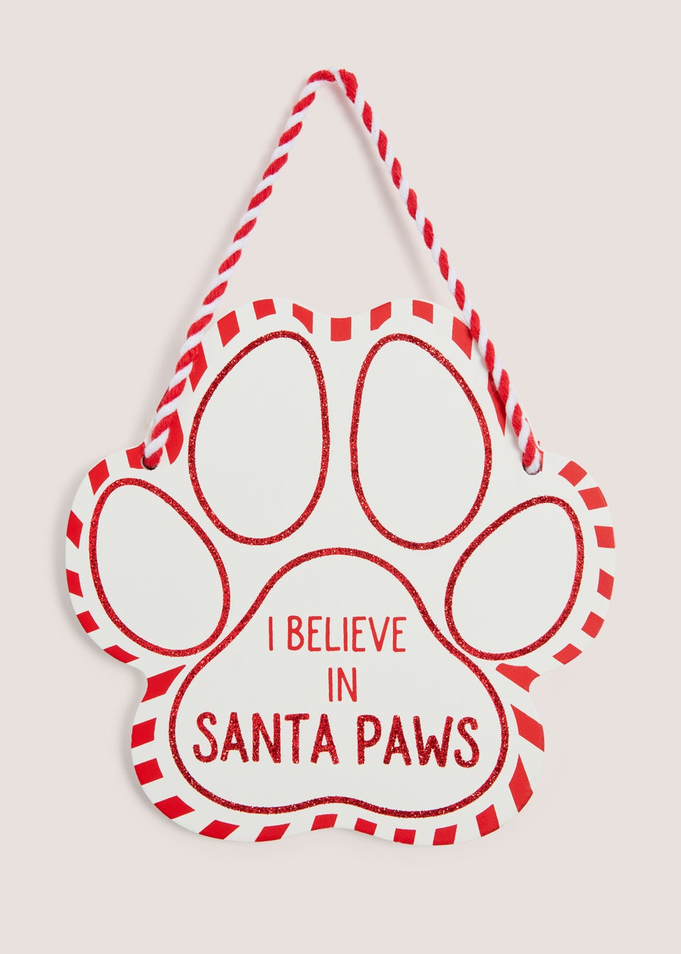 Santa Paws Sign (15cm x 15cm x 9cm) - Matalan