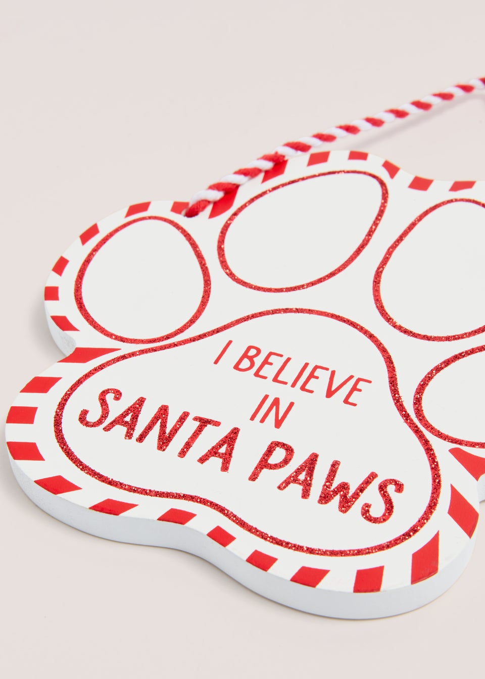 Santa Paws Sign (15cm x 15cm x 9cm) - Matalan
