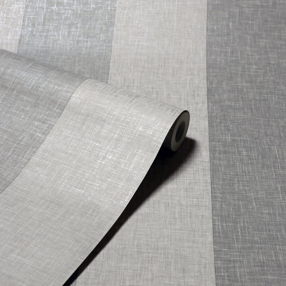 Arthouse Linen Stripe Wallpaper - Matalan