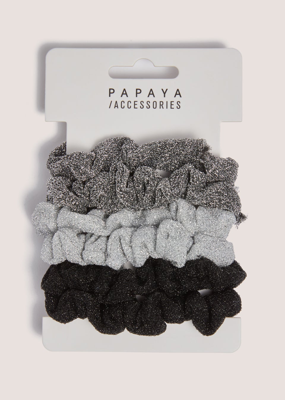 6 Pack Silver Glitter Bobbles - Matalan