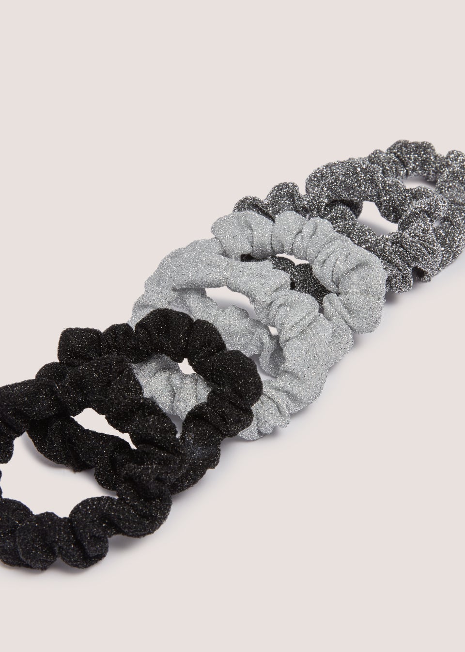 6 Pack Silver Glitter Bobbles - Matalan