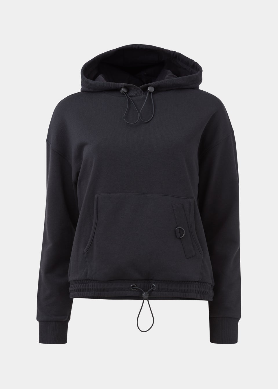 Black Slouch Utility Hoodie - Matalan