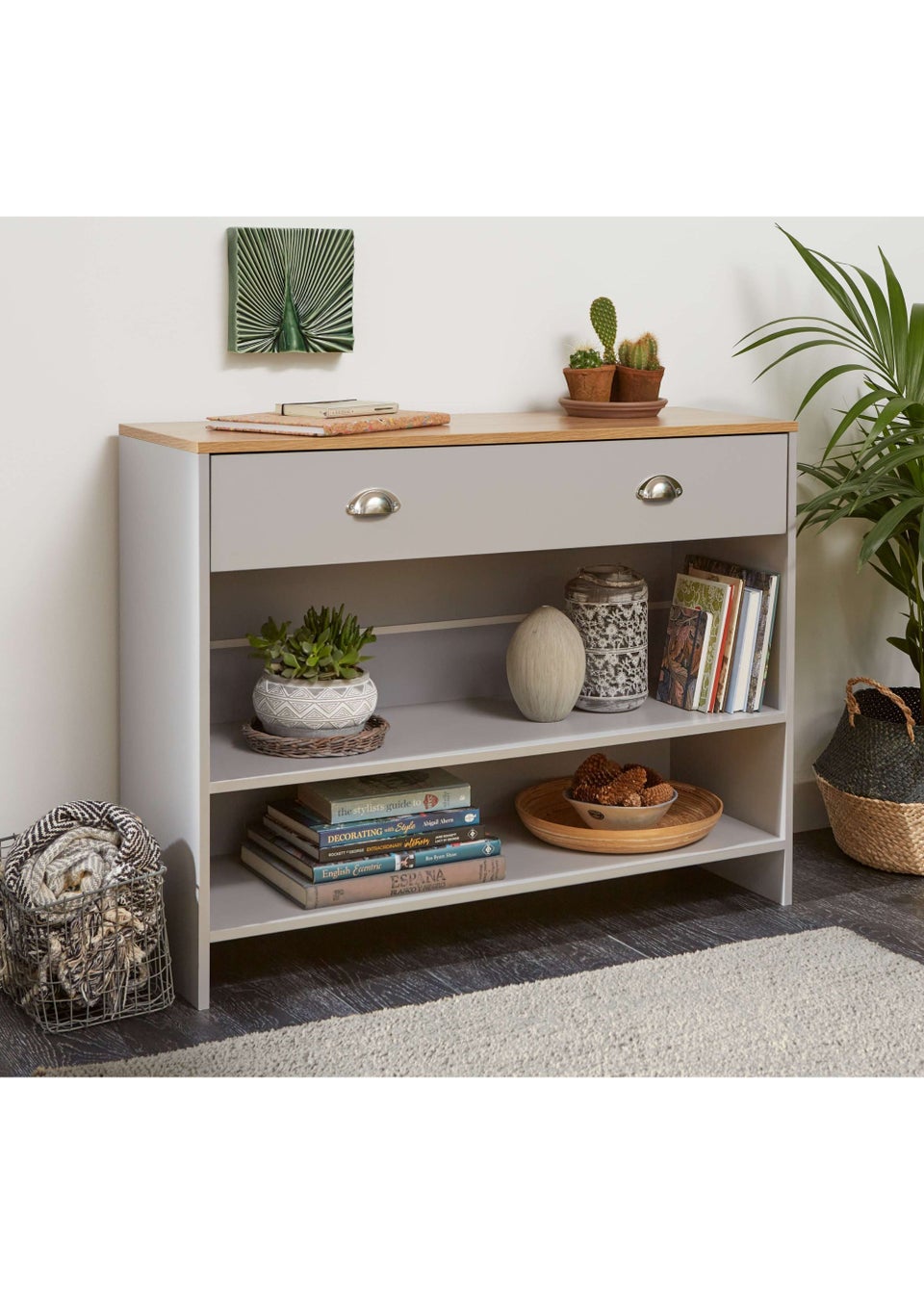 Lloyd Pascal Linwood Console with 2 shelves Grey - Matalan