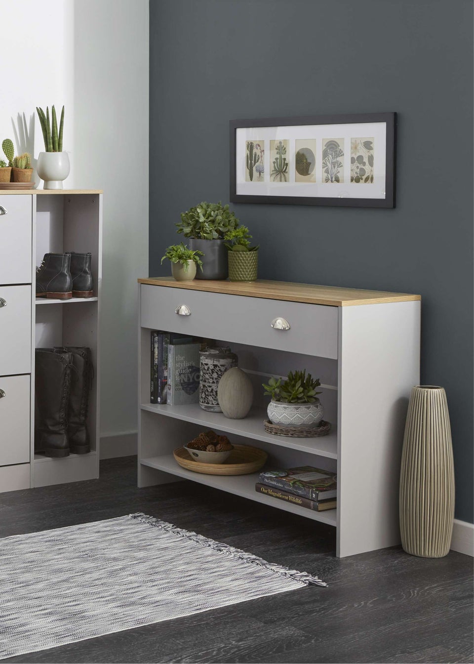 Lloyd Pascal Linwood Console with 2 shelves Grey - Matalan