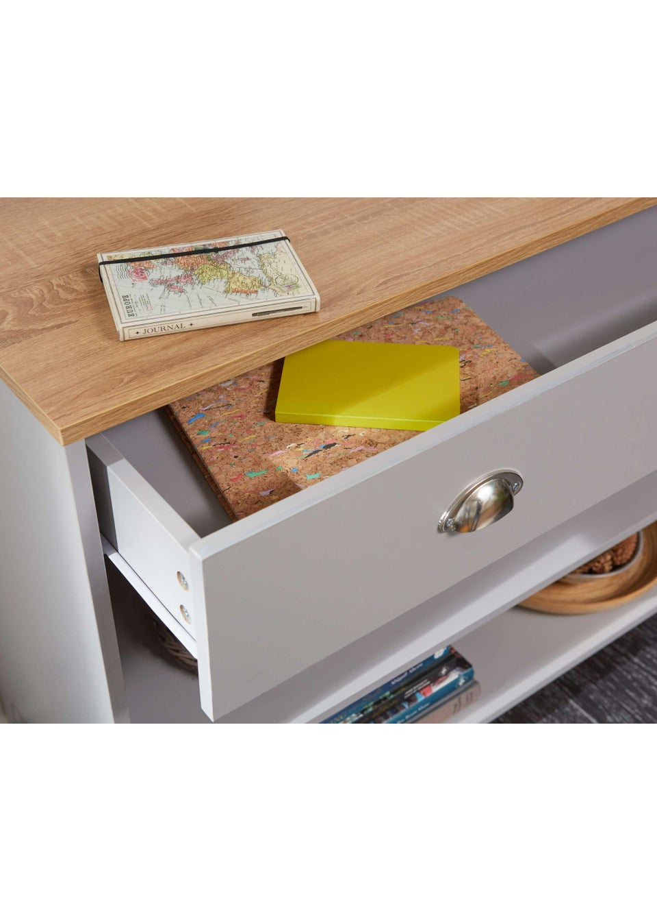 Lloyd Pascal Linwood Console with 2 shelves Grey - Matalan