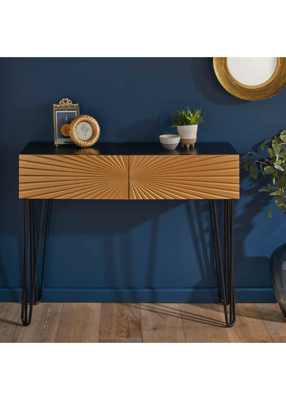 Lloyd Pascal Lustre Console with 2 Drawers - Matalan