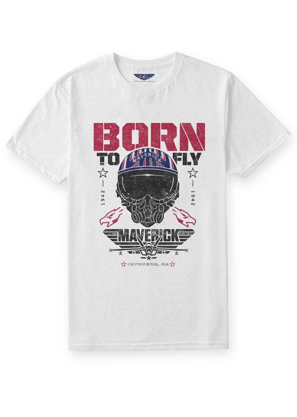 White Top Gun Print T-Shirt - Matalan