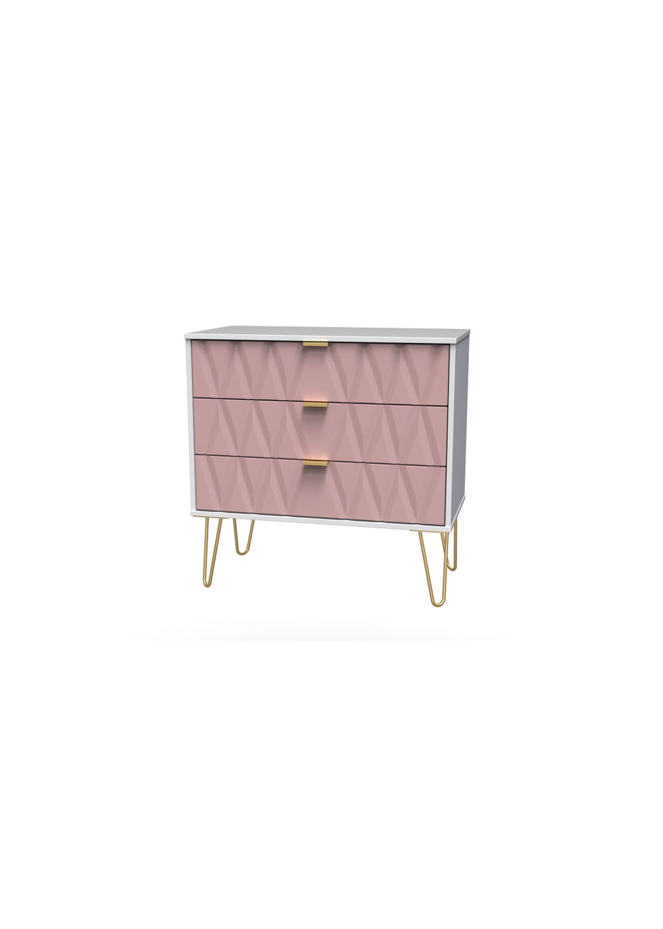 Swift Prism 3 Drawer Chest (69.5cm x 41.5cm x 76.5cm) - Matalan