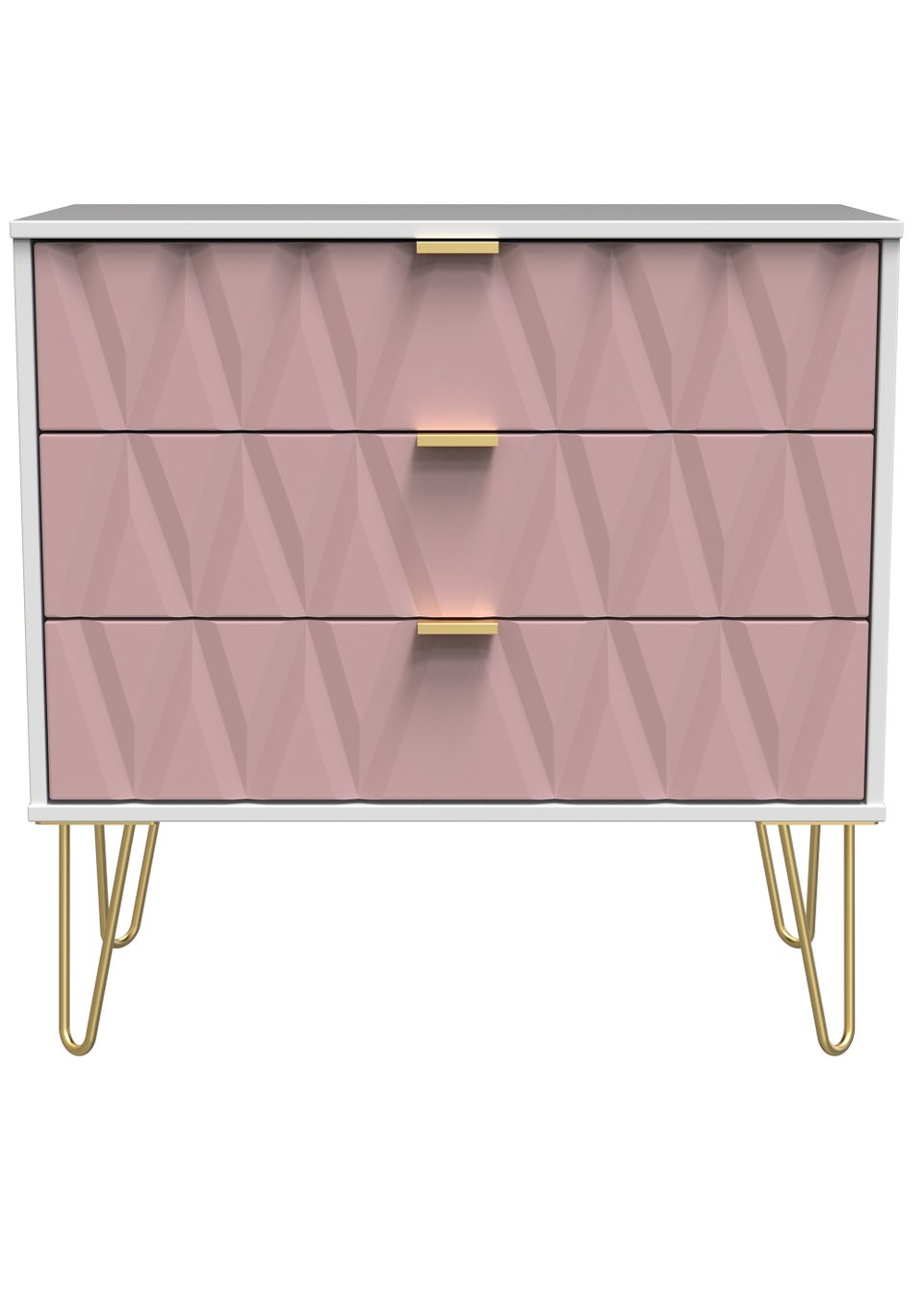 Swift Prism 3 Drawer Chest (69.5cm x 41.5cm x 76.5cm) - Matalan