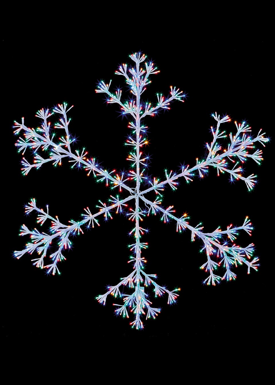 Premier Decorations 1.5cm Multi-coloured Twinkling Starburst Snowflake ...