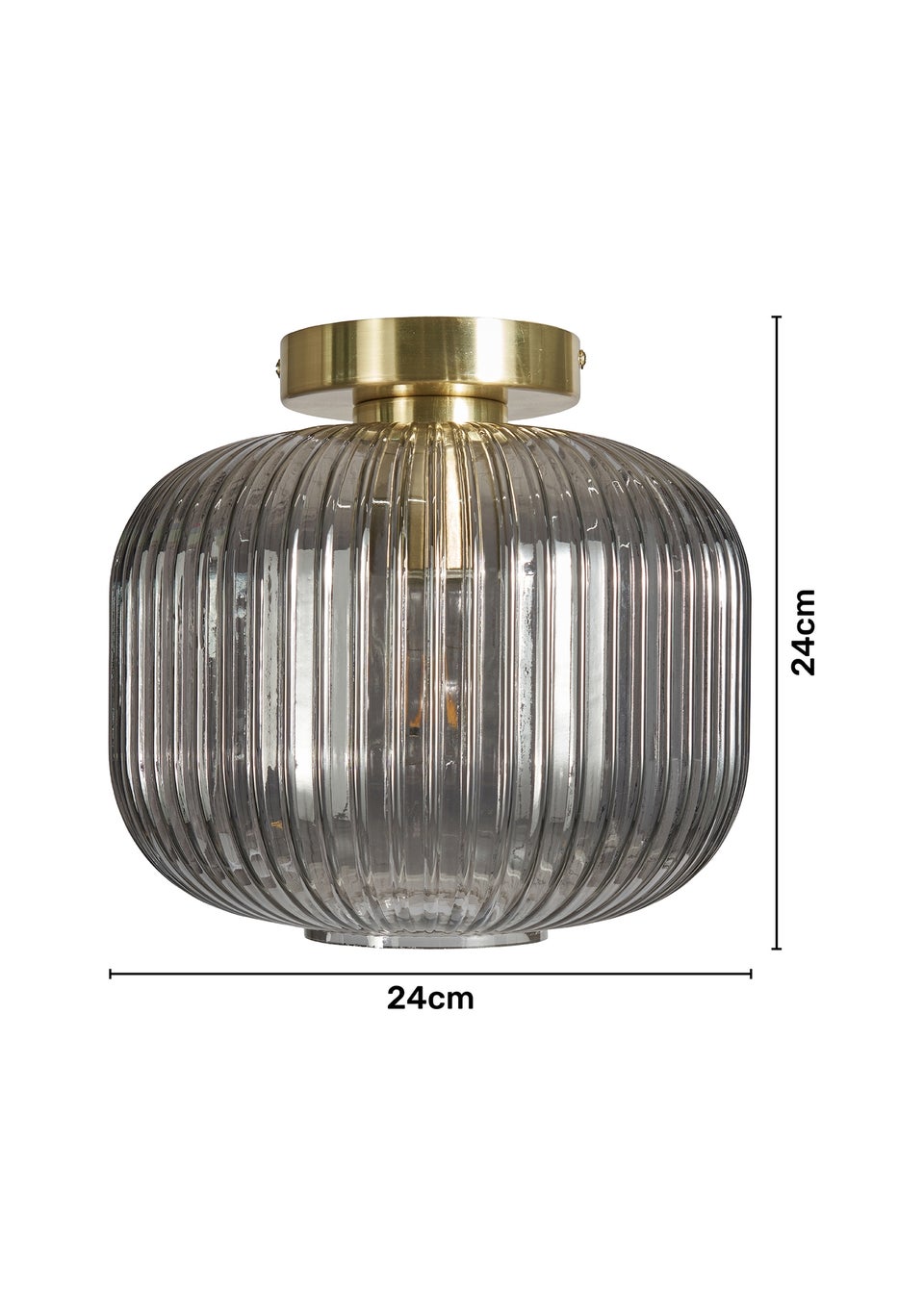 BHS Lyna Flush Ceiling 1 Light Brass (24cm x 24cm) - Matalan