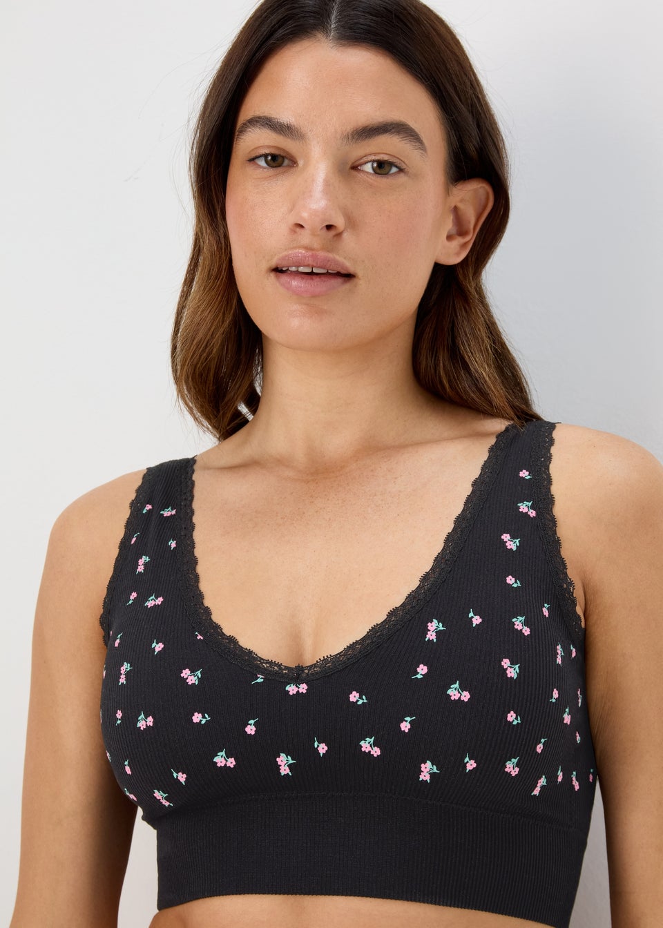 2 Pack Black Rib Bra - Matalan