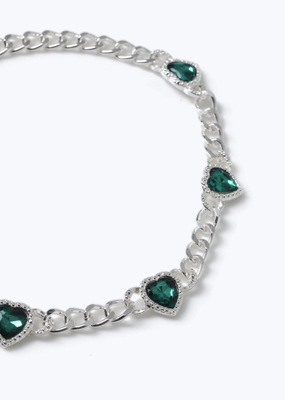 Silver Chain Heart Bracelet - Matalan