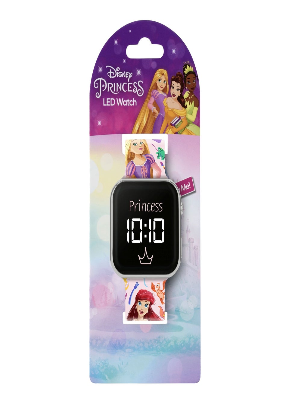 Disney Princess Pink Printed Strap LED Watch - Matalan