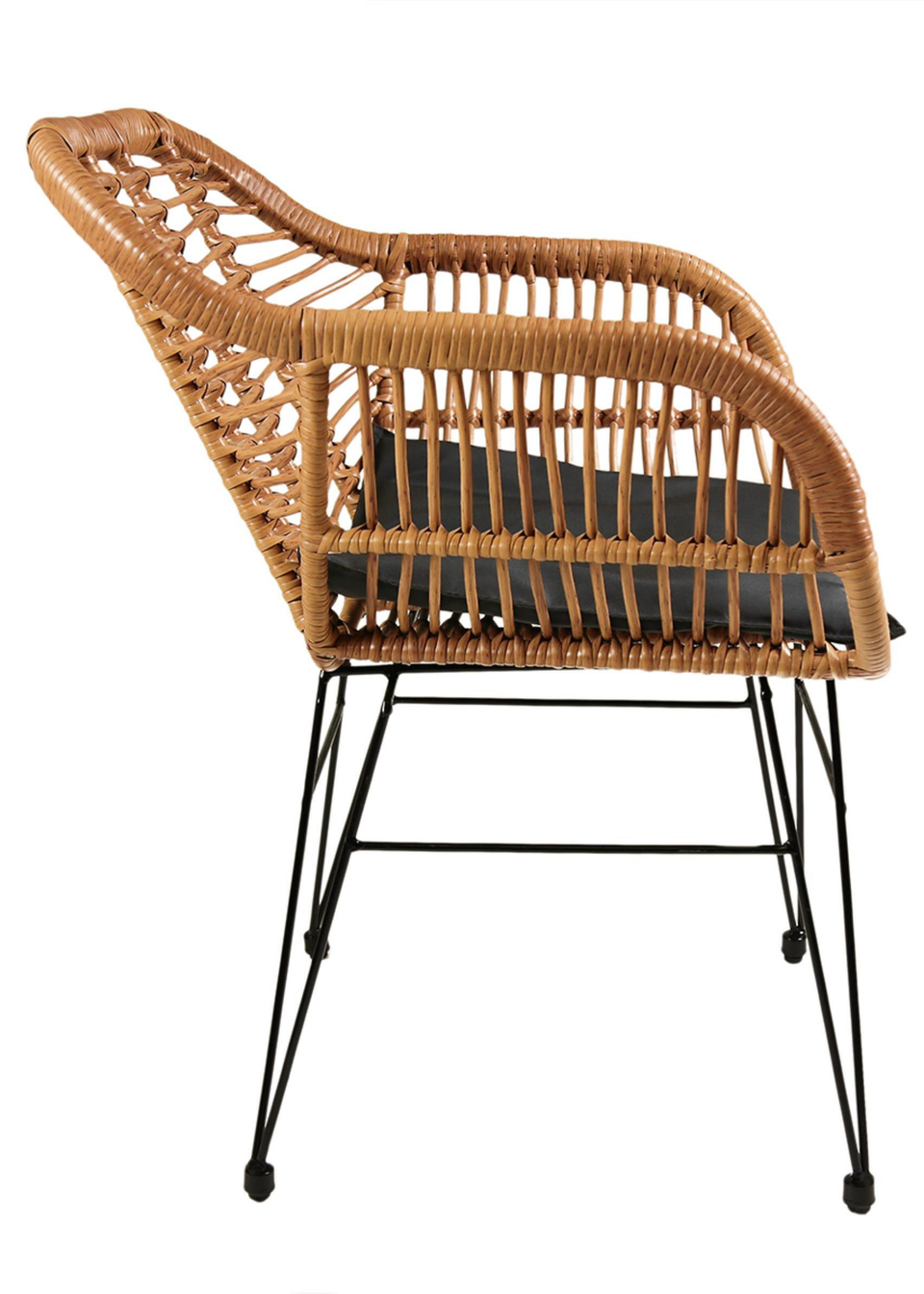 Charles Bentley Rattan Steel Frame Natural Bistro Garden Set (2 Seater ...