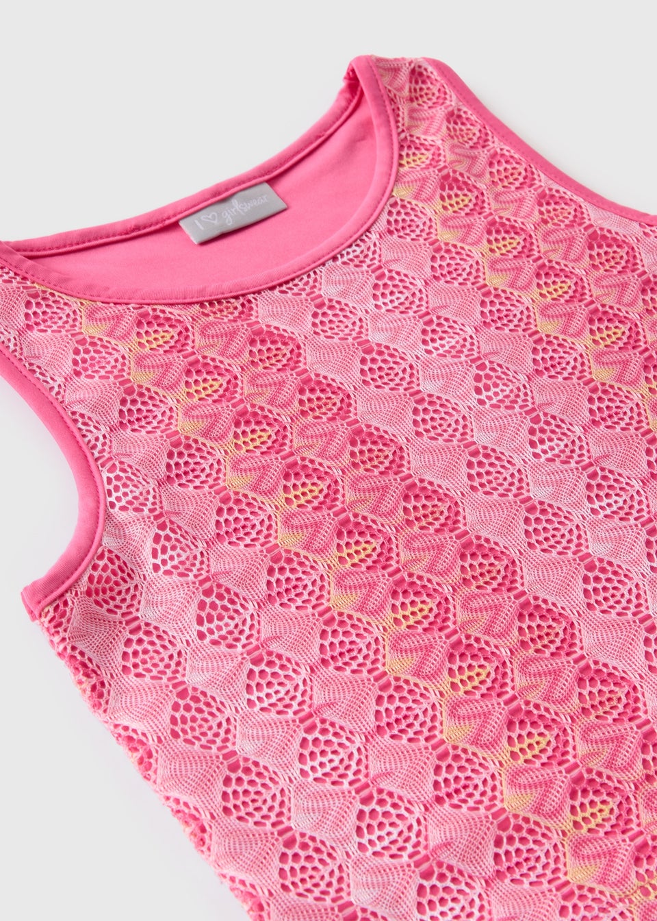 Girls Pink Lace Vest Top (7-15yrs) - Matalan