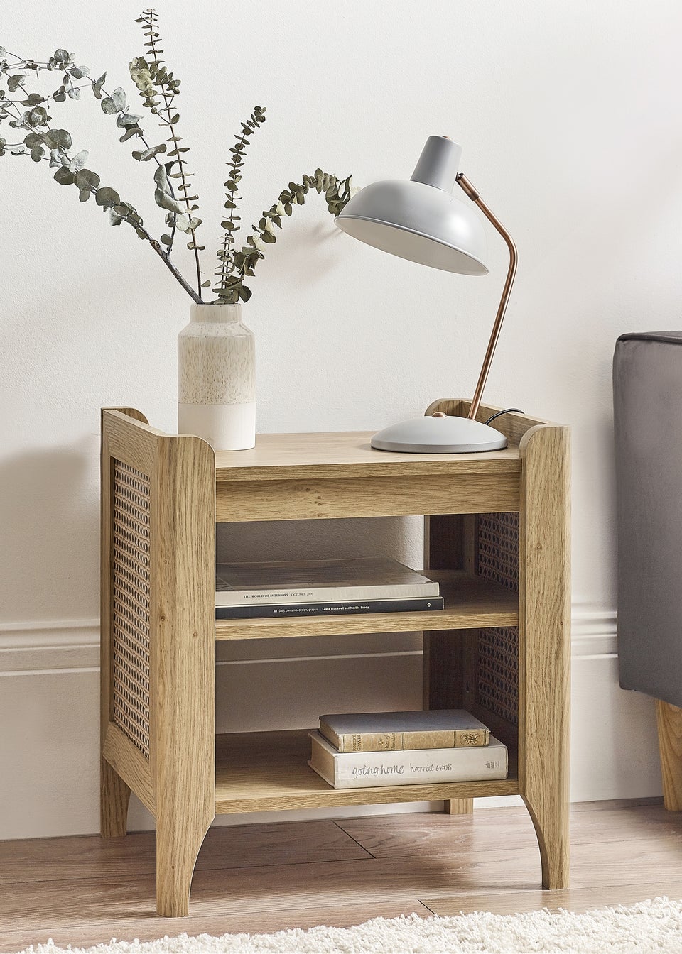 Julian Bowen Brown Sydney Lamp Table With Removable Shelf (55 x 48 x ...