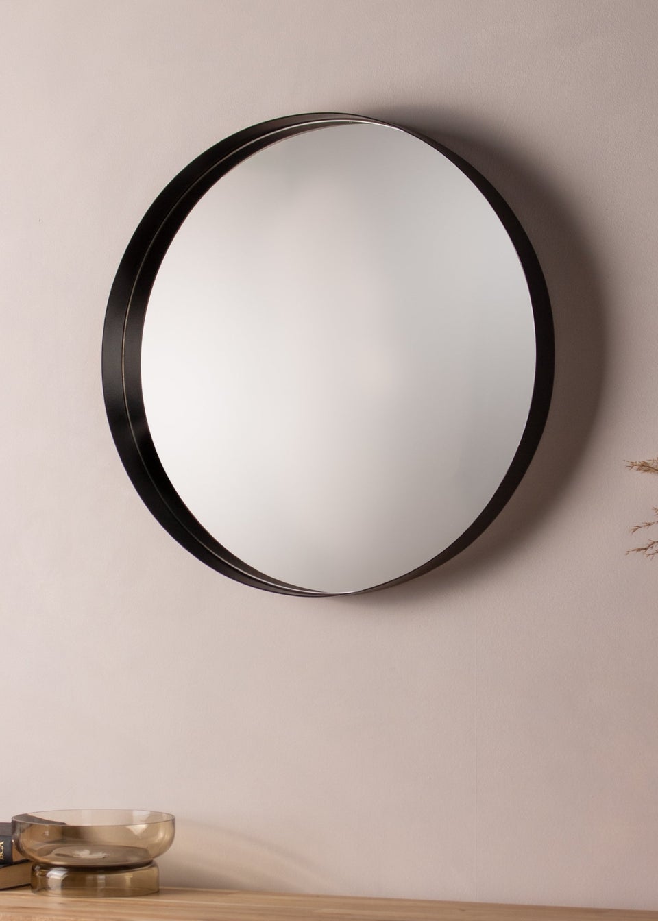 Yard Thin Round Deep Edge Circular Wall Mirror (50 x 50 x 5cm) - Matalan