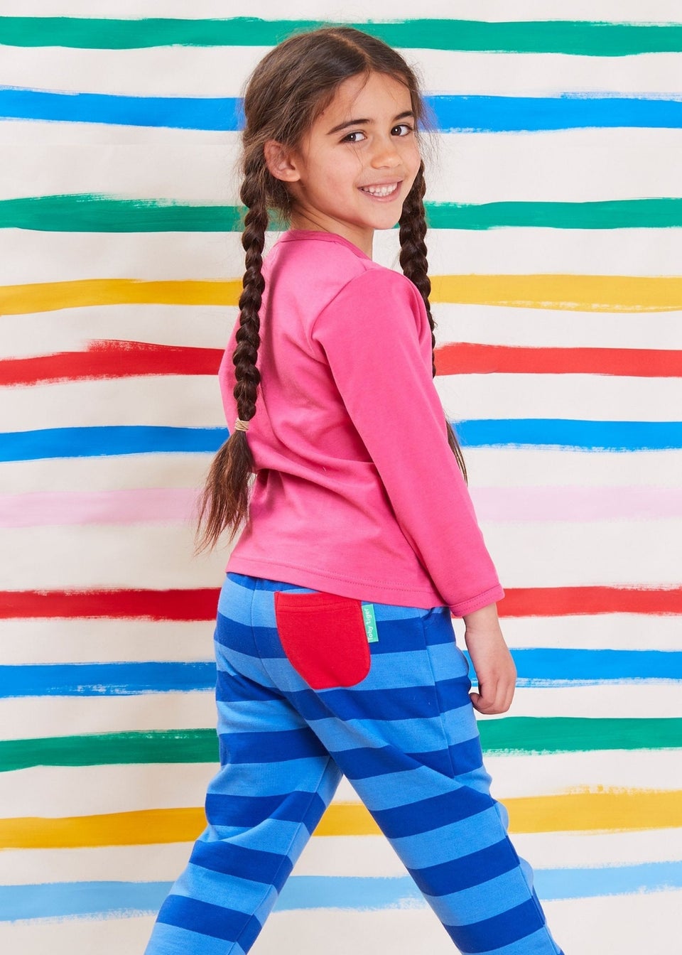 Toby Tiger Organic Blue Striped Joggers (3 months - 6 years) - Matalan