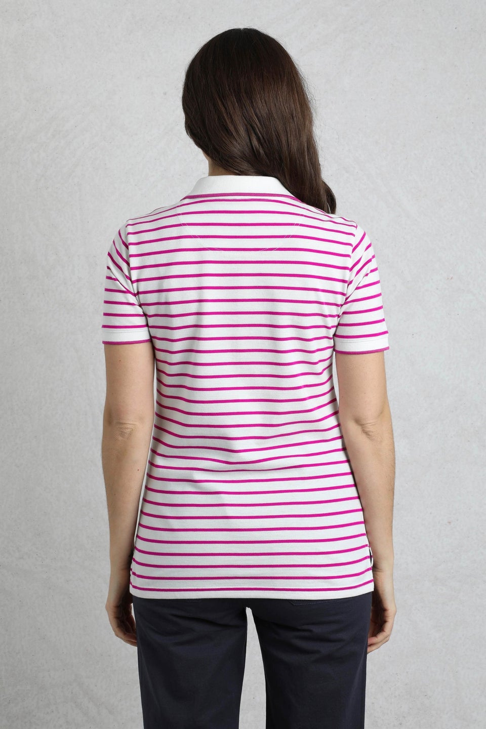 Weird Fish Dark Raspberry Janely Striped Pique Polo - Matalan