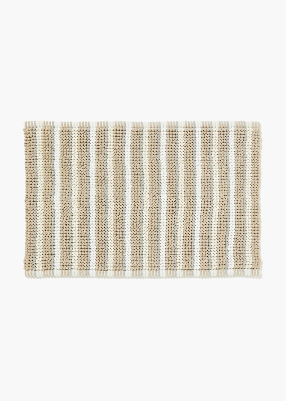 Natural Stripe Chenille Bath Mat | Matalan