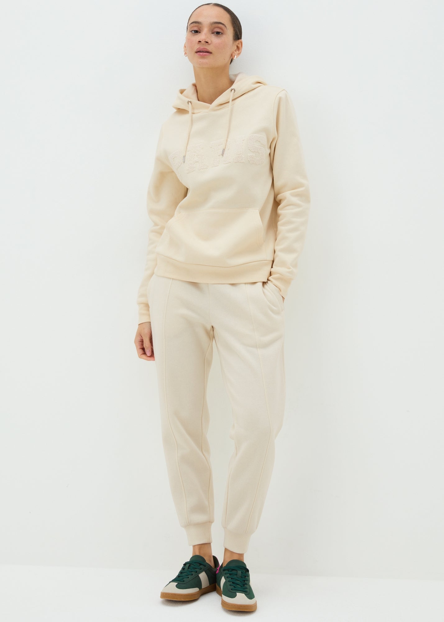 Cream Cuffed Jogging Bottoms - Small