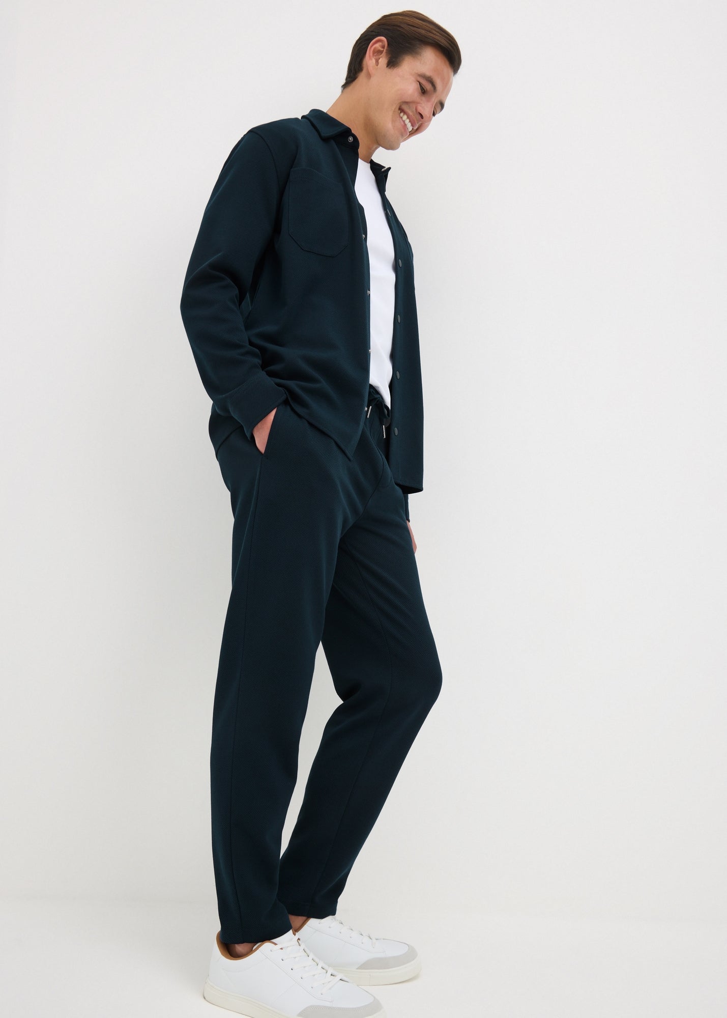 Navy Tapered Co Ord Joggers - Small