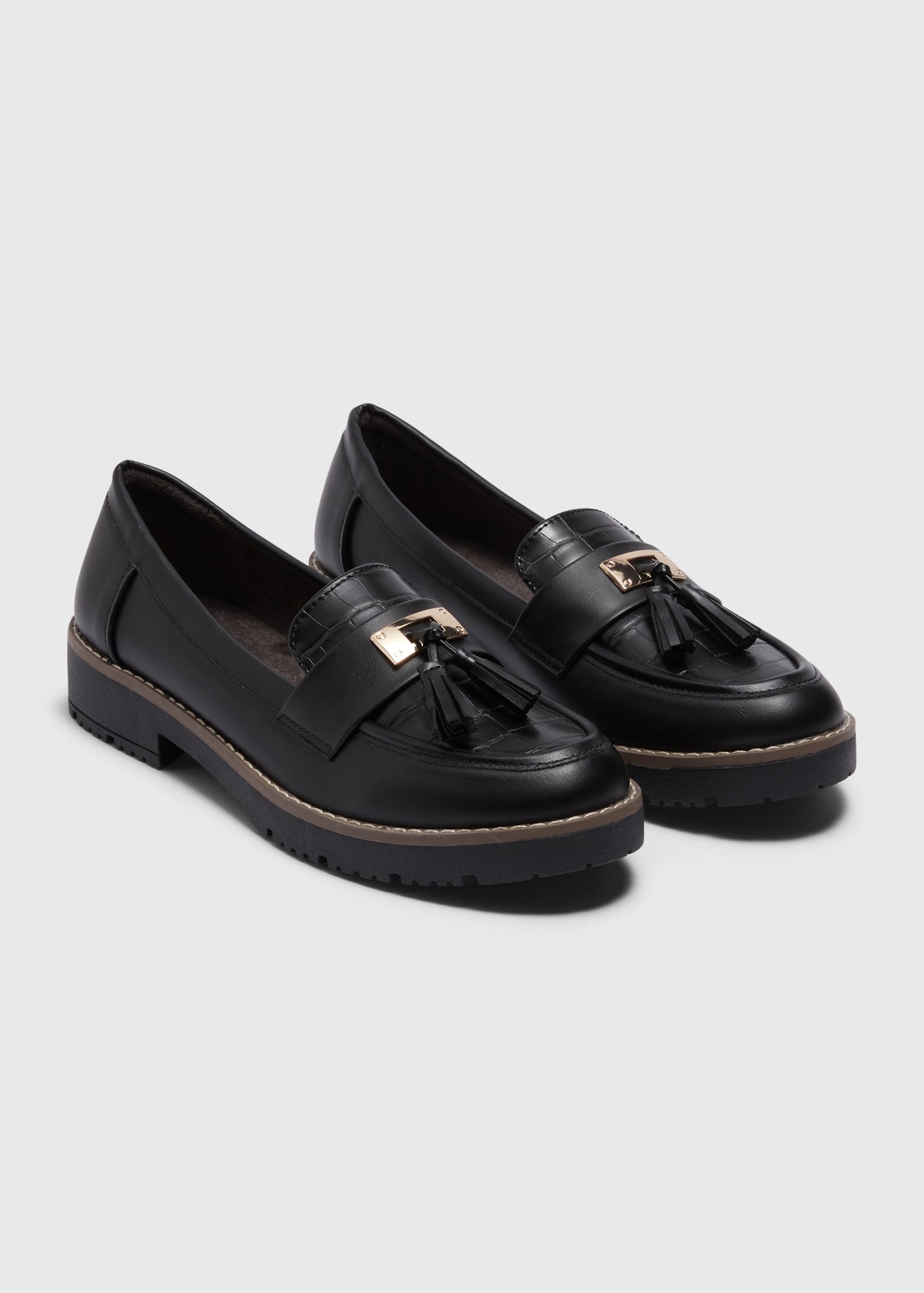 Soleflex Black Tassel Loafers - Size 3 | Matalan
