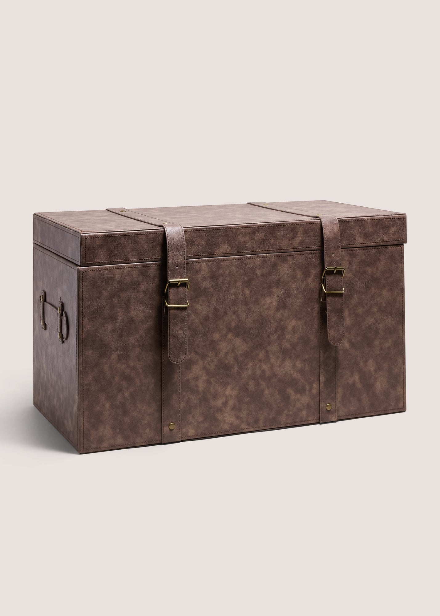 Brown Leather Trunk - Small | Matalan