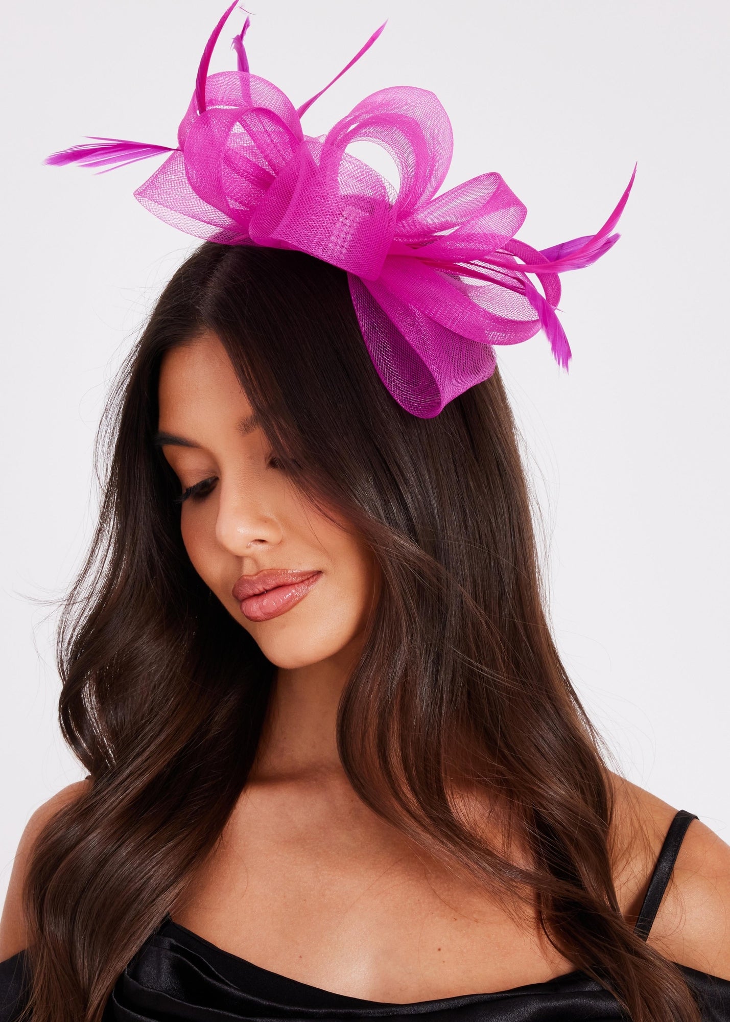 Quiz Fuschia Diamante Bow Headband Fascinator - One Size