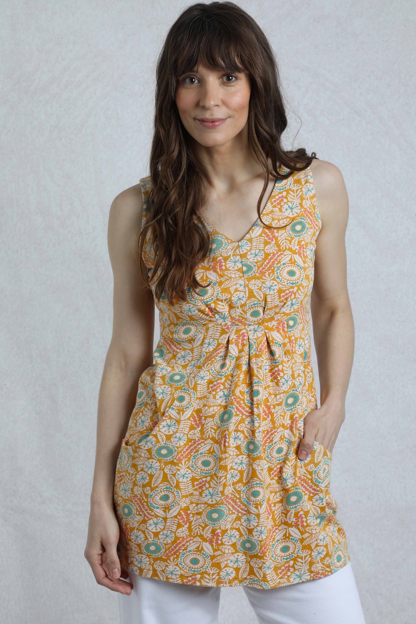 Weird Fish Deep Amber Indus Printed Jersey Tunic - 022