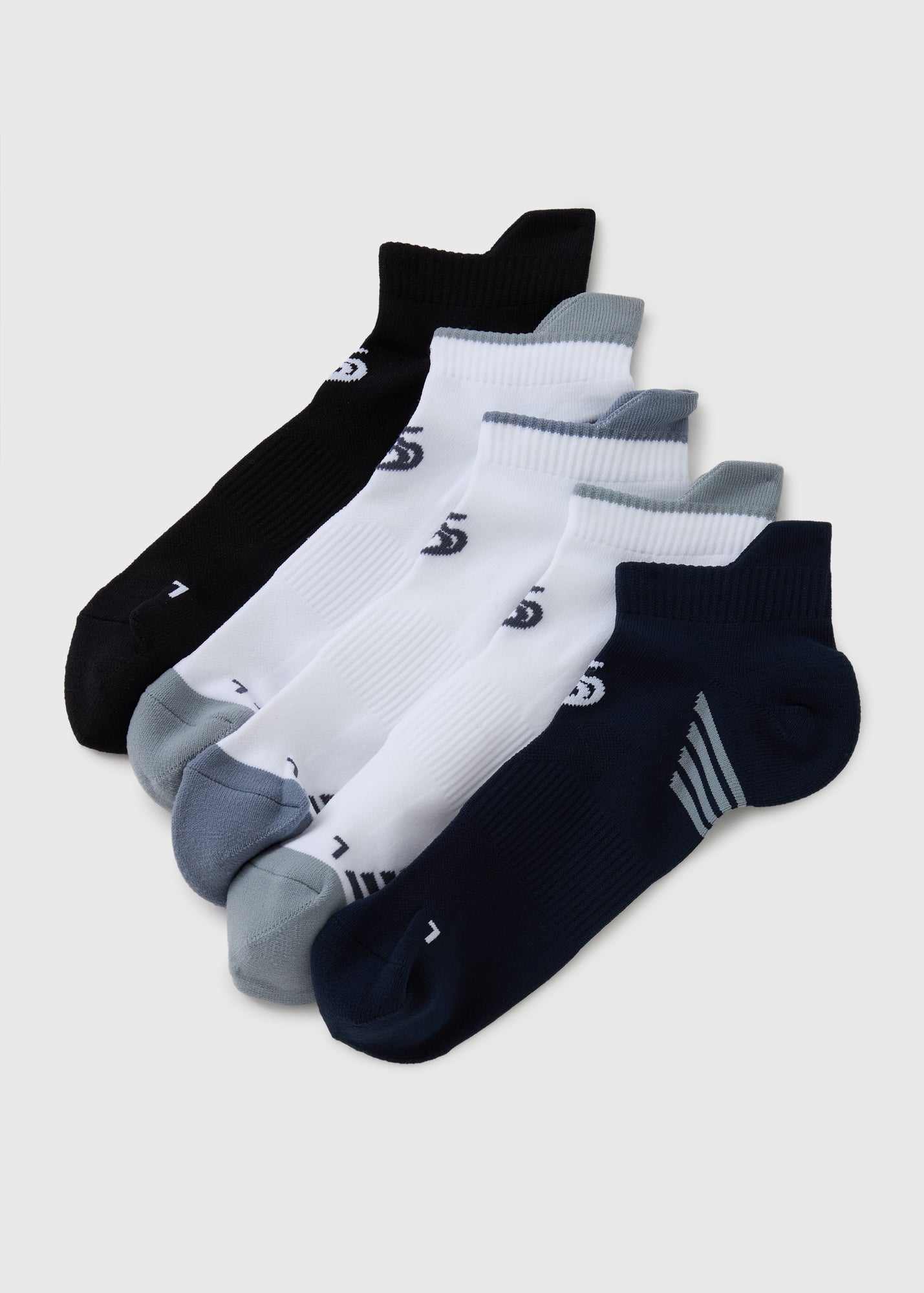 Souluxe 5 Pack Blue Trainer Socks - Sizes 6 - 8.5