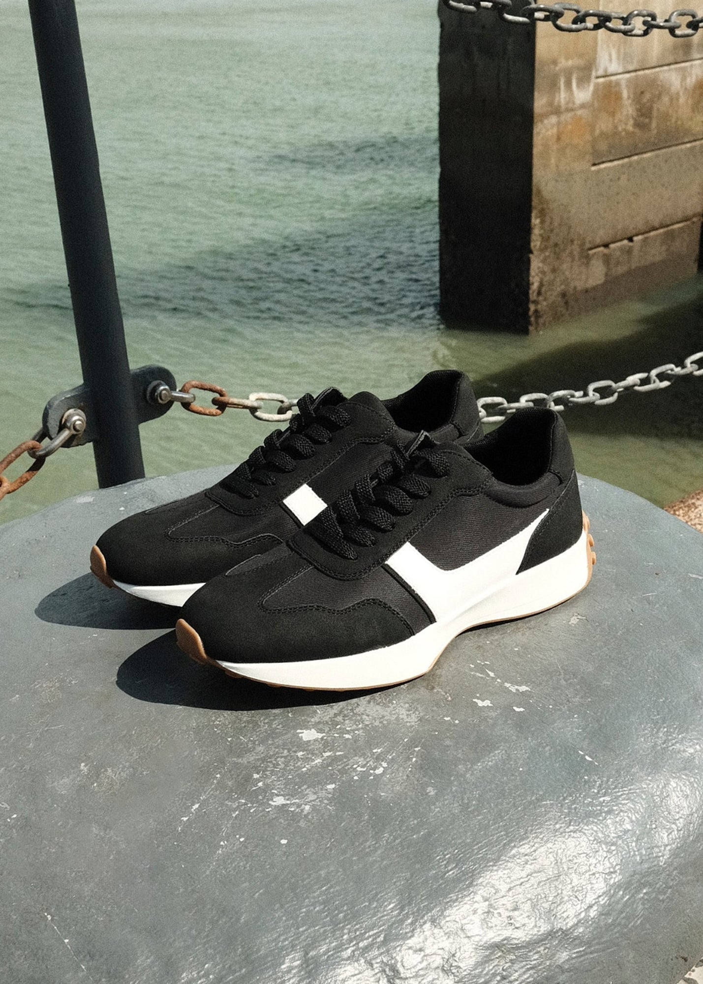 Linzi Hustle Black Suede Mix Sports Trainers - Size 7